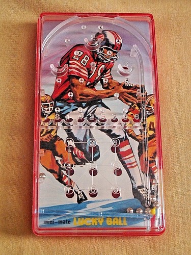 FOOTBALL GAME BLUEBOX 1976 MINI MATE LUCKY BALL PINBALL VINTAGE HAND ...