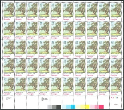 United States 22¢ Georgia Statehood Live Oak Moss Postage Stamp #2339 ...