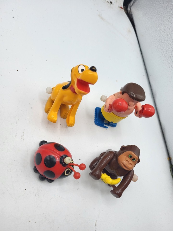 Lot of Vintage Tomy Wind-Up Toys Walkers Lady Bug Gorilla Boxer Pluto ...