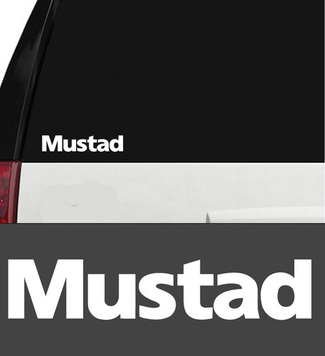 Mustad Fishing Hooks Vinyl Sticker Decal Tackle Fish Boat Line White 6 ...