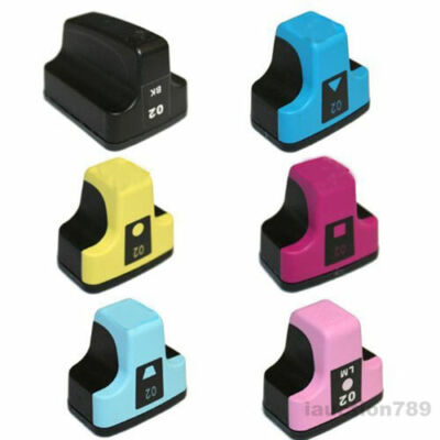 6 x Generic HP02 Ink Cartridges For Photosmart 3100 3110 C5180 C6180 ...