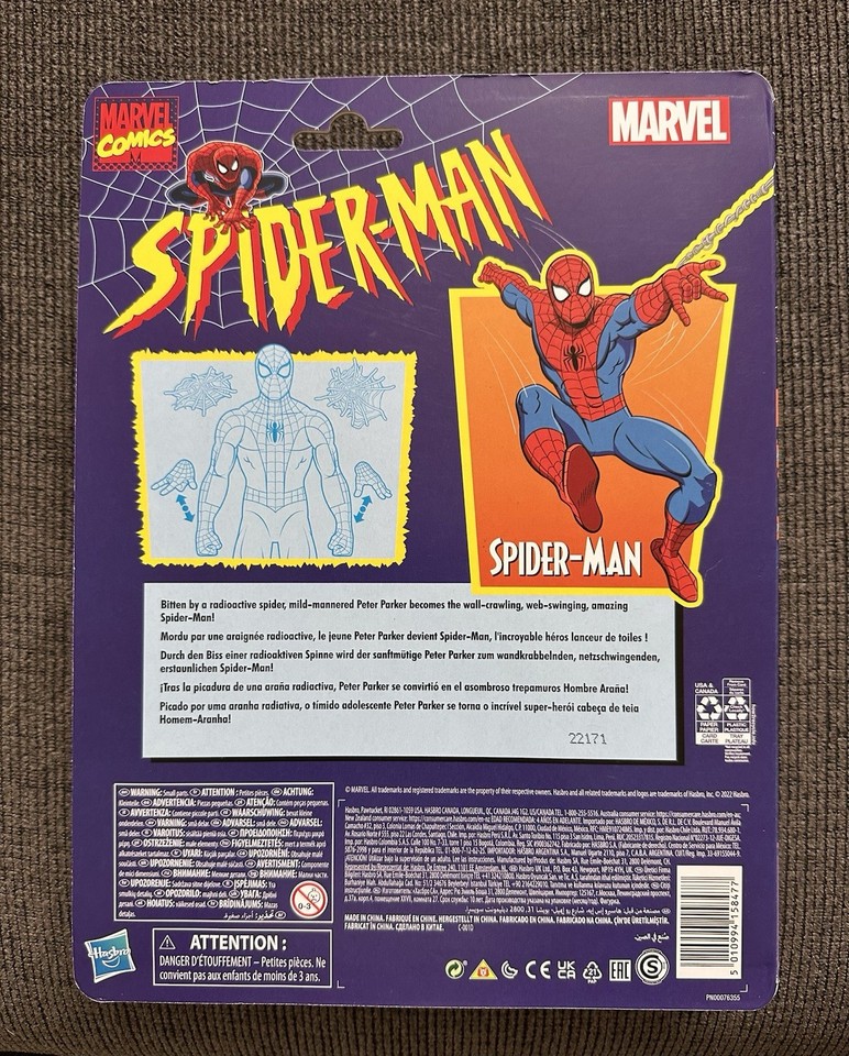 Marvel Legends Cel Shaded Spider-Man Retro Card Walmart Exclusive Brand ...