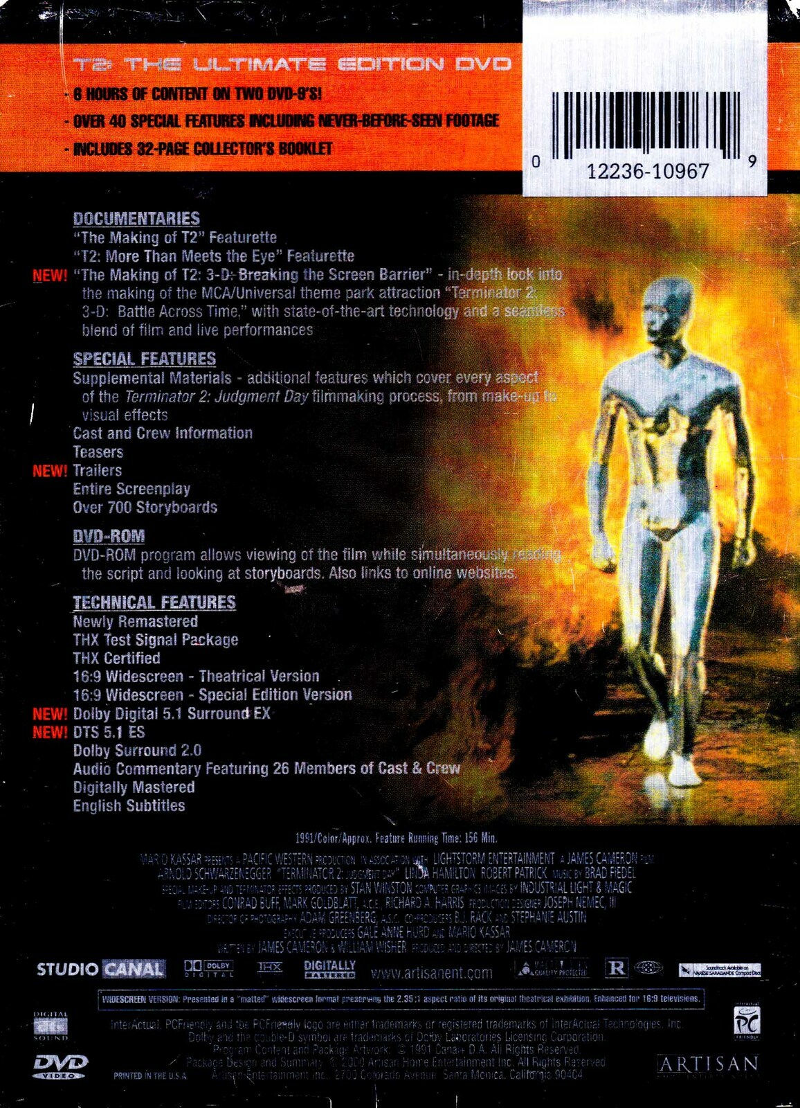 T2 Terminator 2 Judgement Day Ultimate Edition DVD Steel Case for sale ...