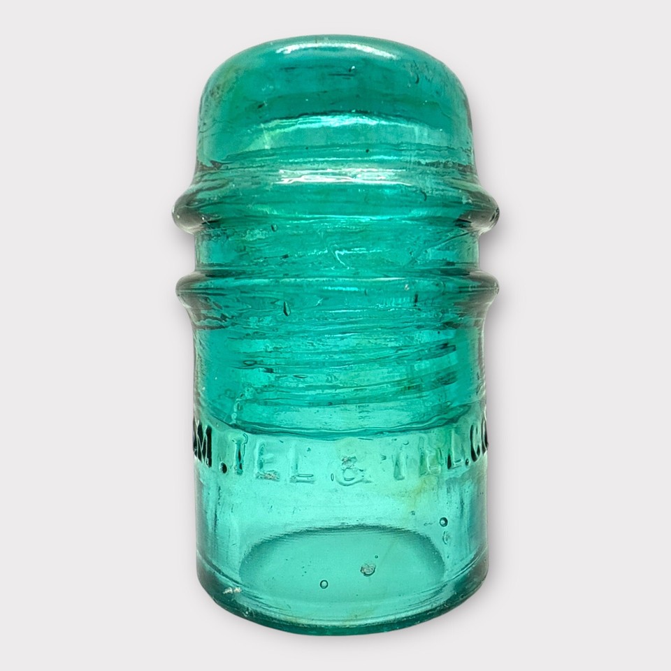 AM TEL & TEL CO #0 Glass Telegraph INSULATOR + #9 BROOKFIELD Glass ...