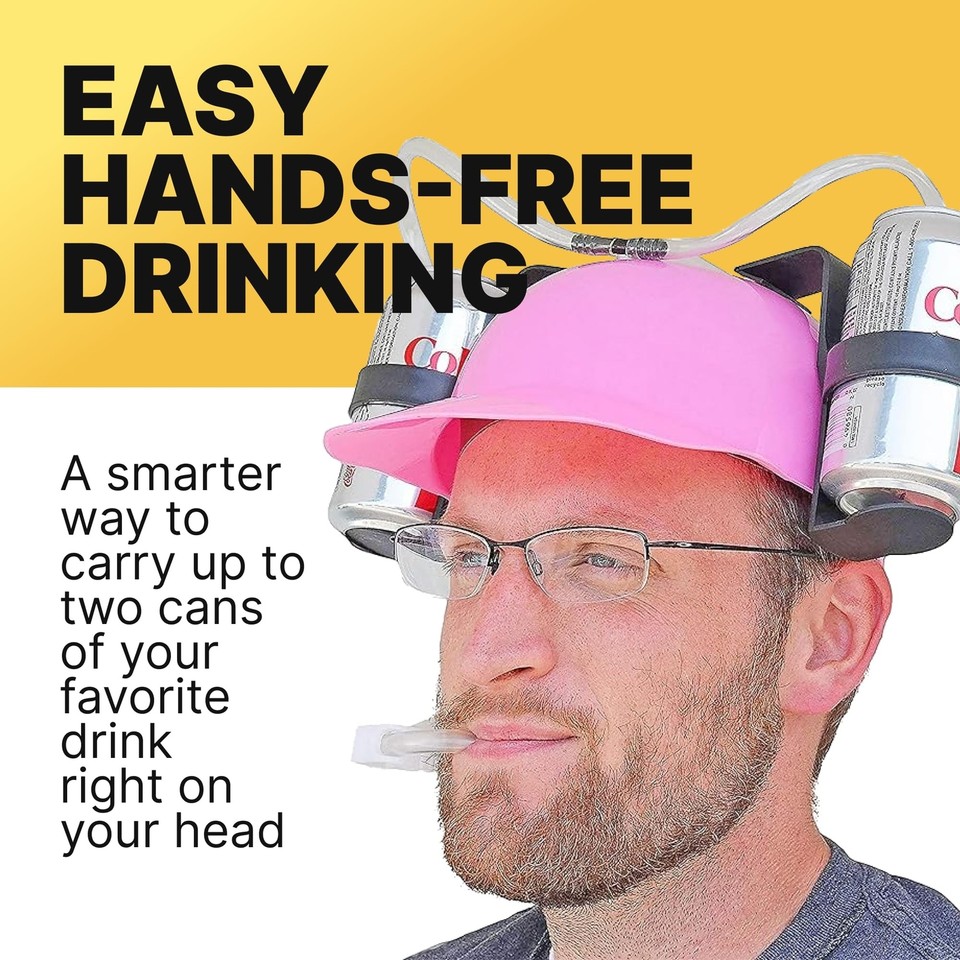 Fairly Odd Novelties Beer Soda Guzzler Helmet Drinking Party Hat, Pink ...