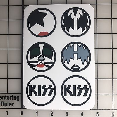 Kiss Faces 2" Wide Vinyl Decal Sticker Set | eBay