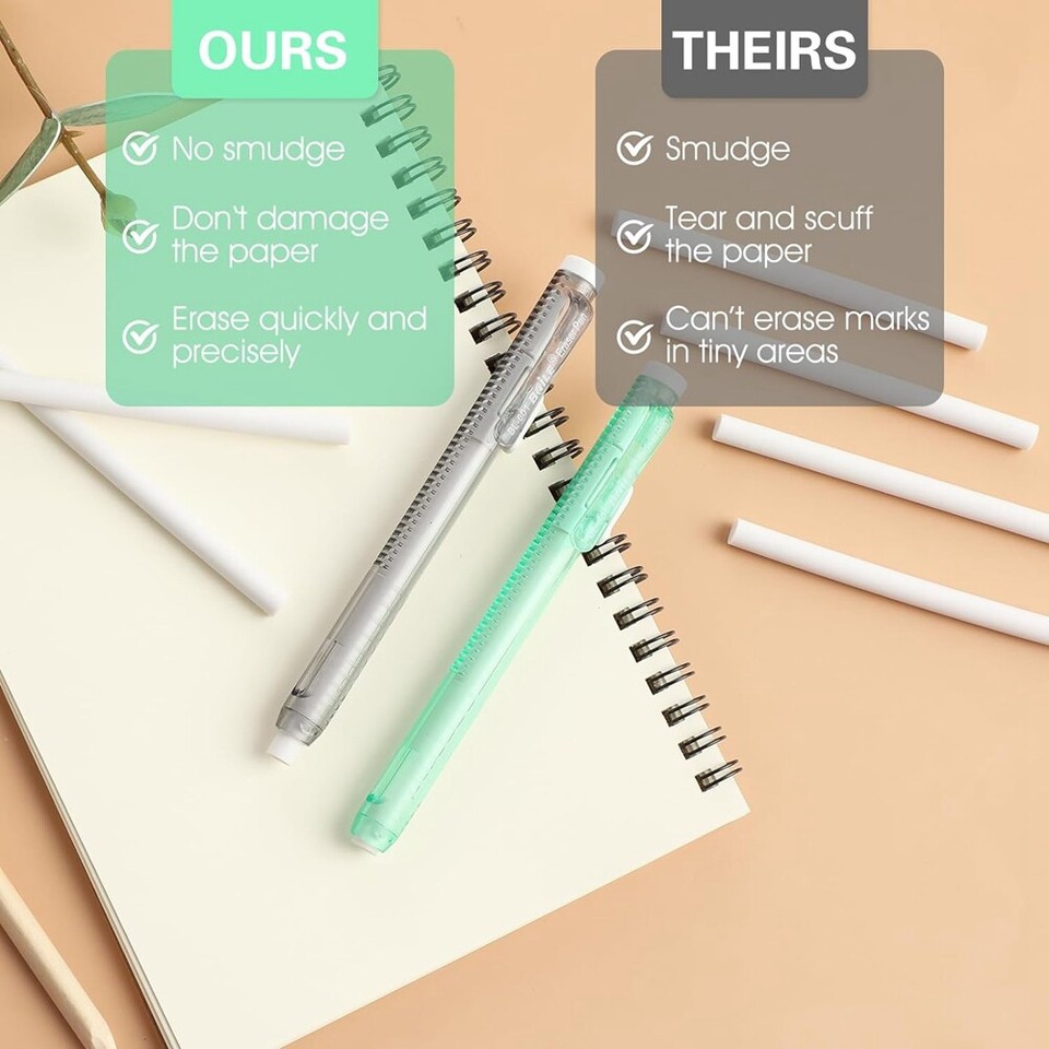 12pcs Retractable Eraser Mechanical Eraser Pen Pencil Eraser Pencil ...