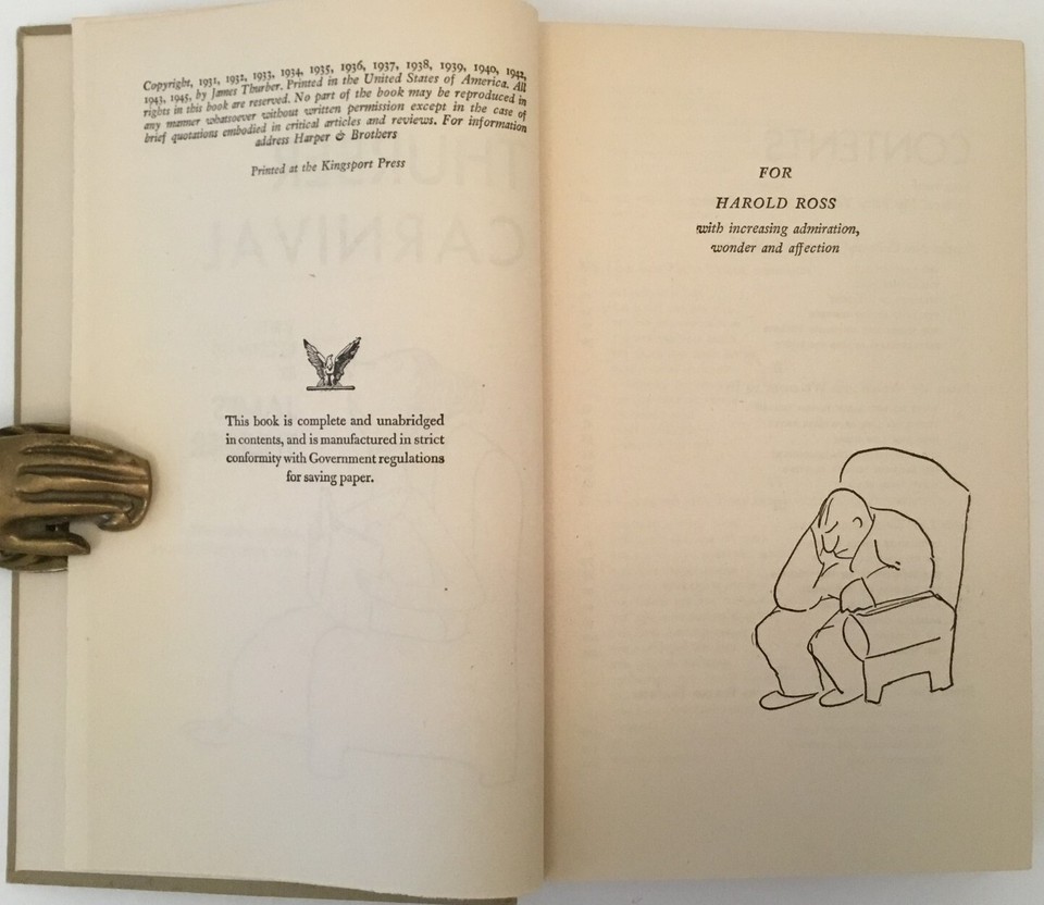 The Thurber Carnival 1945 by James Thurber, Hardcover Book Humor ...