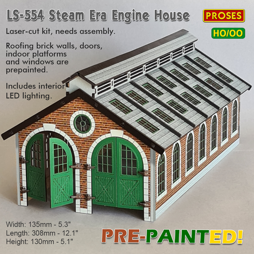 PRE-ORDER! HO Steam Era Engine House Kit for Model Train Layouts (Pre ...