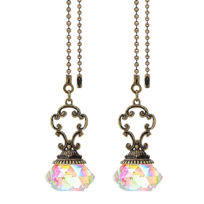 Charming Crystal Ceiling Fan Pull Chain Light Pendant Set of 2 | eBay