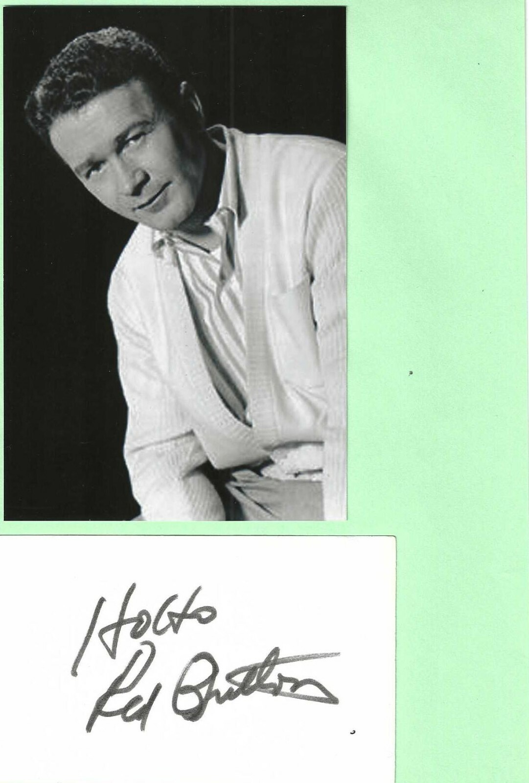 RED BUTTONS ACTOR SIGNED 3X5 SIGNATURE CARD WITH PHOTO LONGEST DAY | eBay