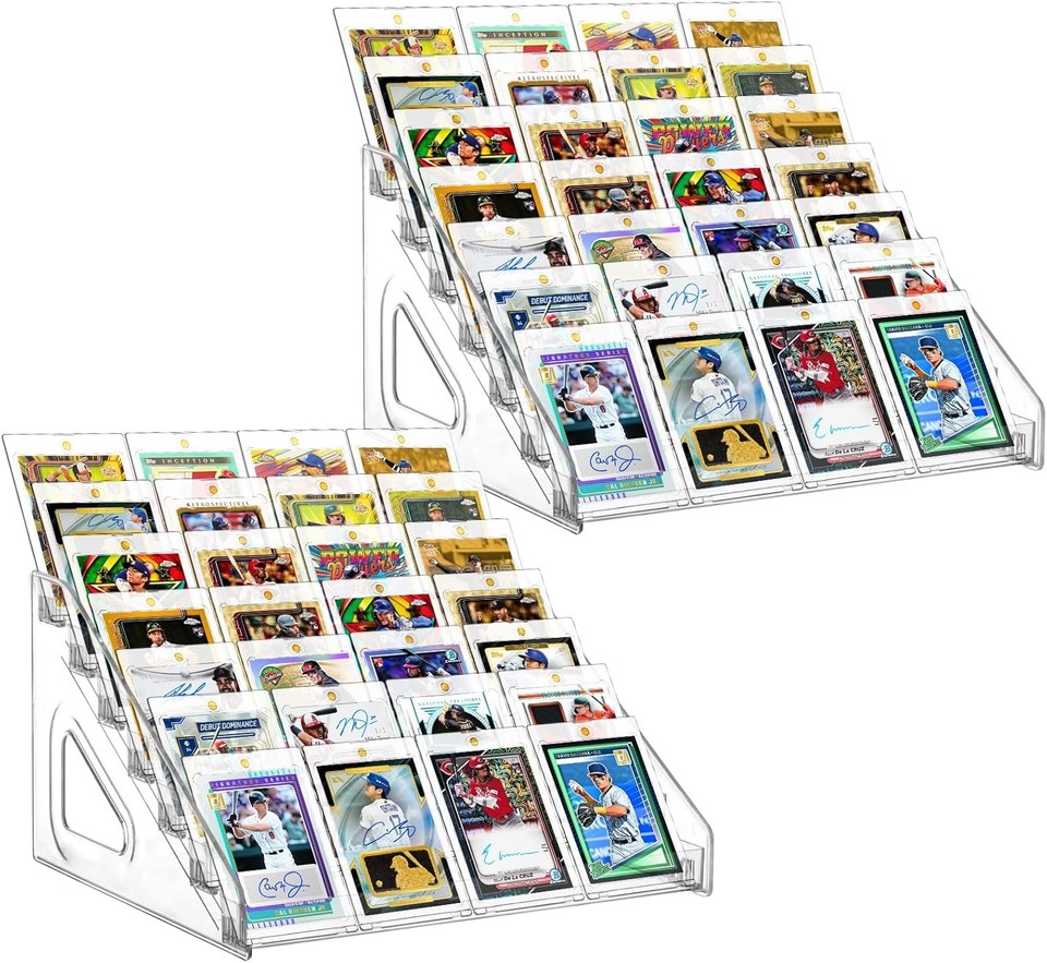 2 Pack 7 Tier Acrylic Card Display Stand, 7-Tiers Versatile Display for ...