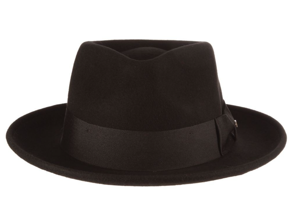 SCALA CLASSICO * MENS BLACK WOOL FEDORA HAT XL * NEW CRUSHABLE PORK PIE ...