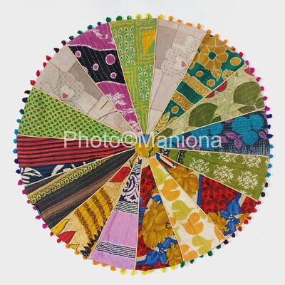 Kantha Roundies/Patchwork Round/Pom-Pom Roundies/Patchwork Yoga Mat ...