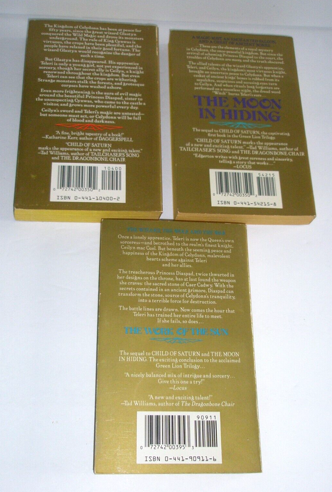 Vintage Teresa Edgerton Green Lion Trilogy 1-3 Child of Saturn Moon In Hiding + | eBay