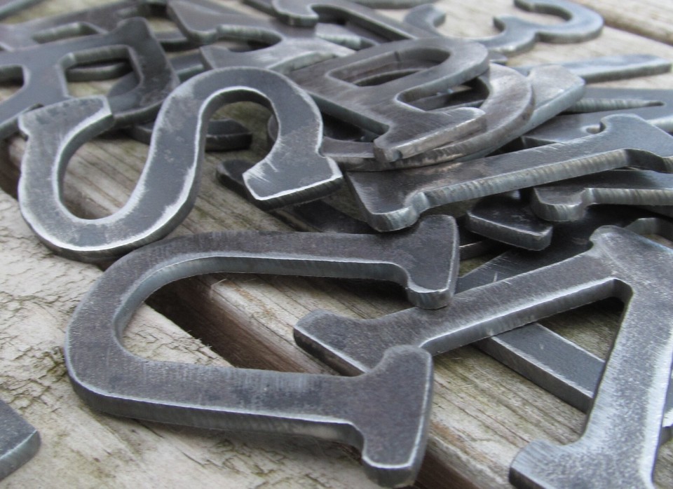 3" Tall Typewriter font Rustic metal letters, thick, weldable | eBay