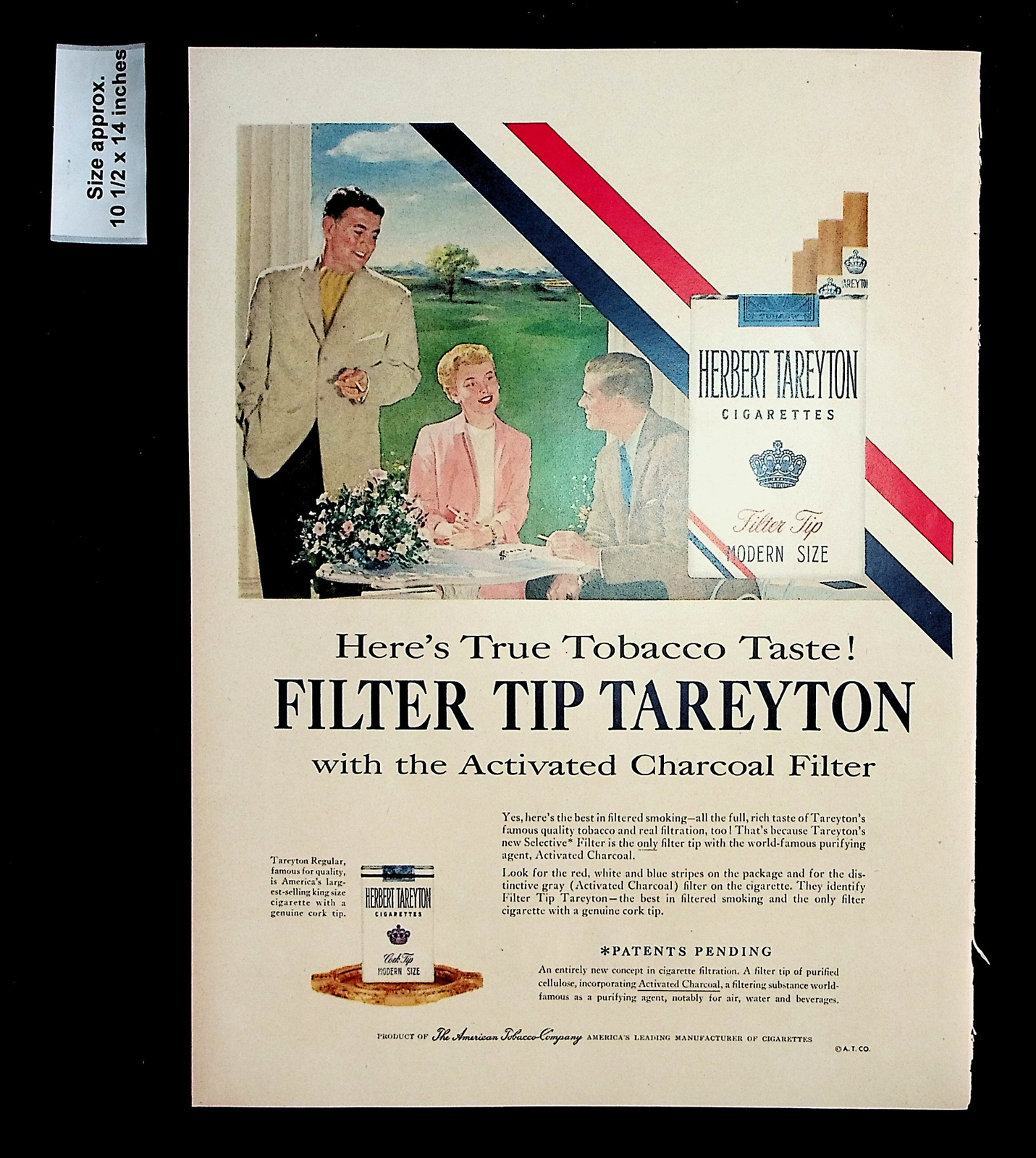 1955 Herbert Tareyton Cigarettes Charcoal Filter Tobacco Vintage Print ...