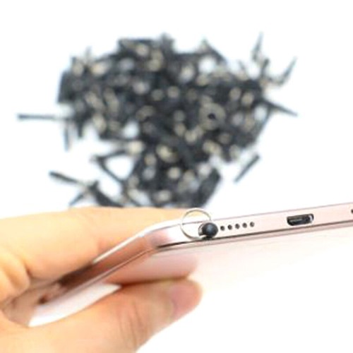 50pc 3.5mm Universal Black Phone Headphone Plug with Hole RingS-b re ...