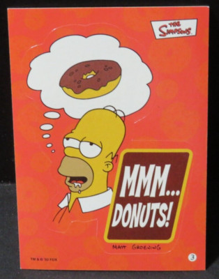 NS4 2002 TOPPS THE SIMPSONS STICKER #3 HOMER MMM DONUTS | eBay