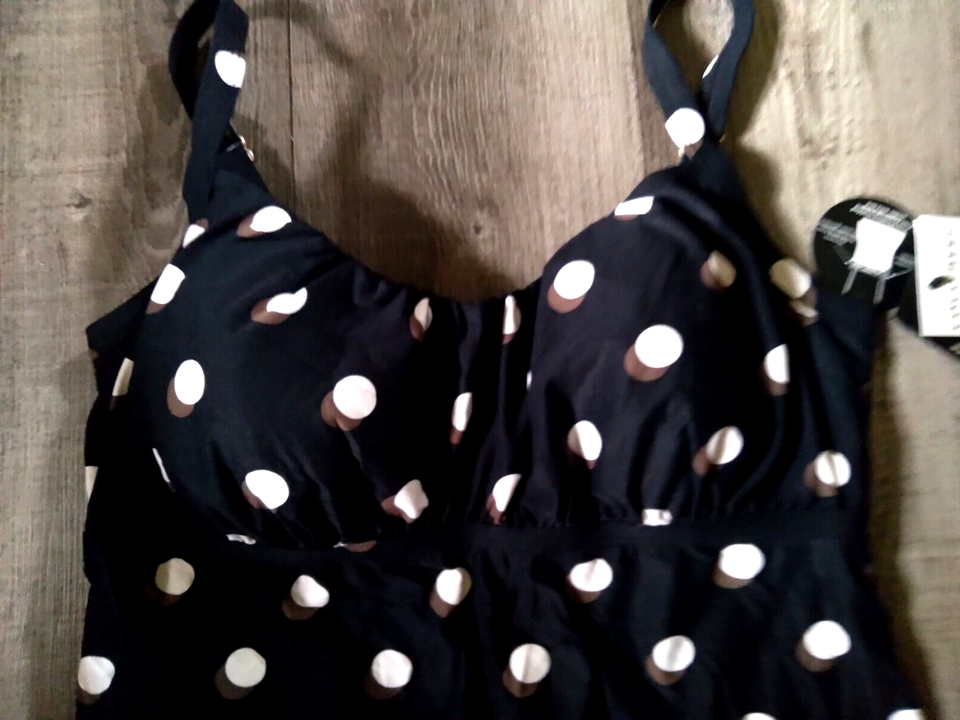 Coco Reef 36D Large Tankini Polka Dot Skirted Swimsuit D Cup new | eBay