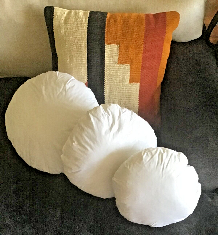 Round Pillow Insert 12 Inch, 14Inch ,16 Inch, White Coton,poly cluster ...