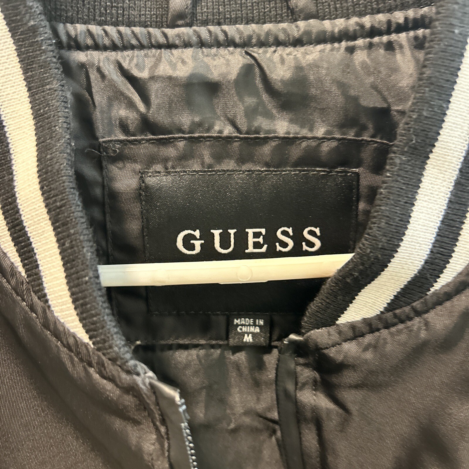 Guess Black Long Sleeve nylon Windbreaker Jacket Adult Size M | eBay