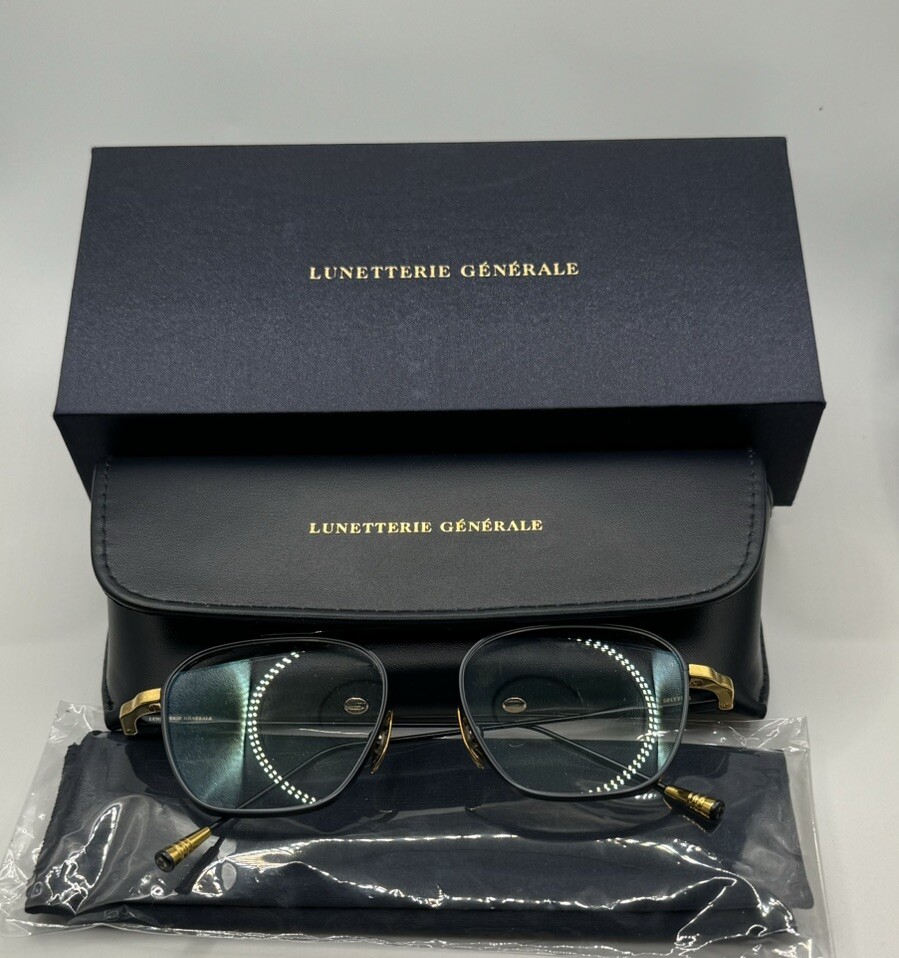 New Lunetterie Generale Black/Gold Spitfire Titanium Made In Japan $670 ...