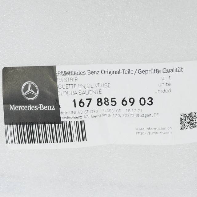 Mercedes-Benz GLE W167 Front Bumper Trim Right Side P/n A1678856903 Ref ...