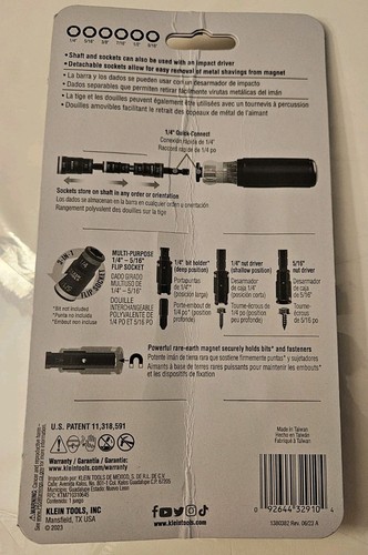 Klein Tools 32910RCHT Impact Driver, 7-in-1 SAE Socket Set with ...