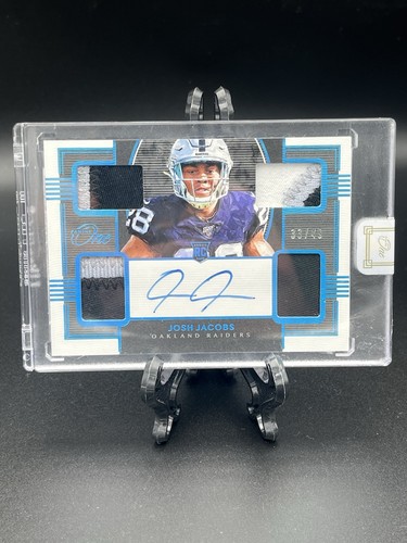 2019 Panini One - Rookie Quad Patch Autographs Josh Jacobs #57 Blue /49 ...