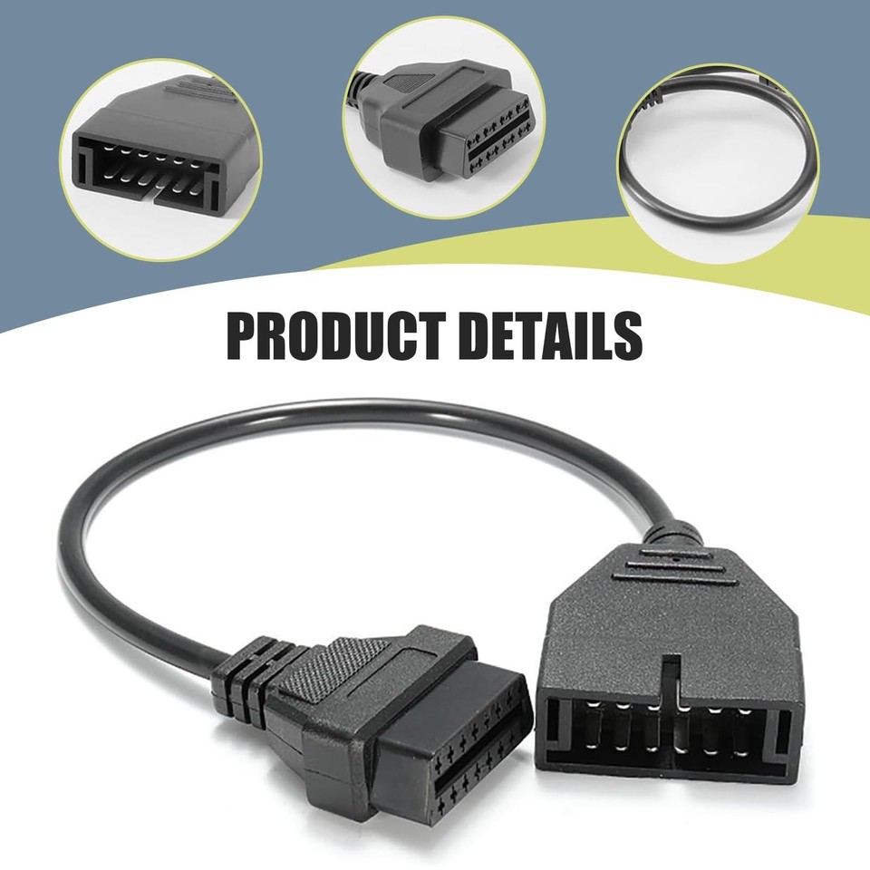 leechio 1 PC OBD1 to OBD2 Adapter, OBD2 Scanner Code Reader, 12 Pin to ...