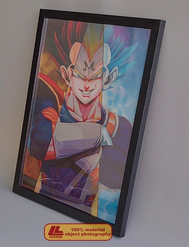 Anime DBZ 3D Effect 3 image change photo frame Son goku Vegeta Zamasu ...