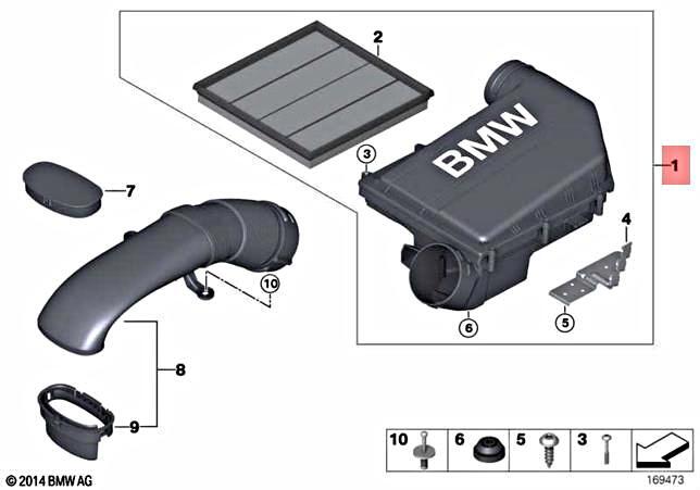 BMW 13717571345 Genuine OEM Factory Original Air Cleaner ASSY for sale ...