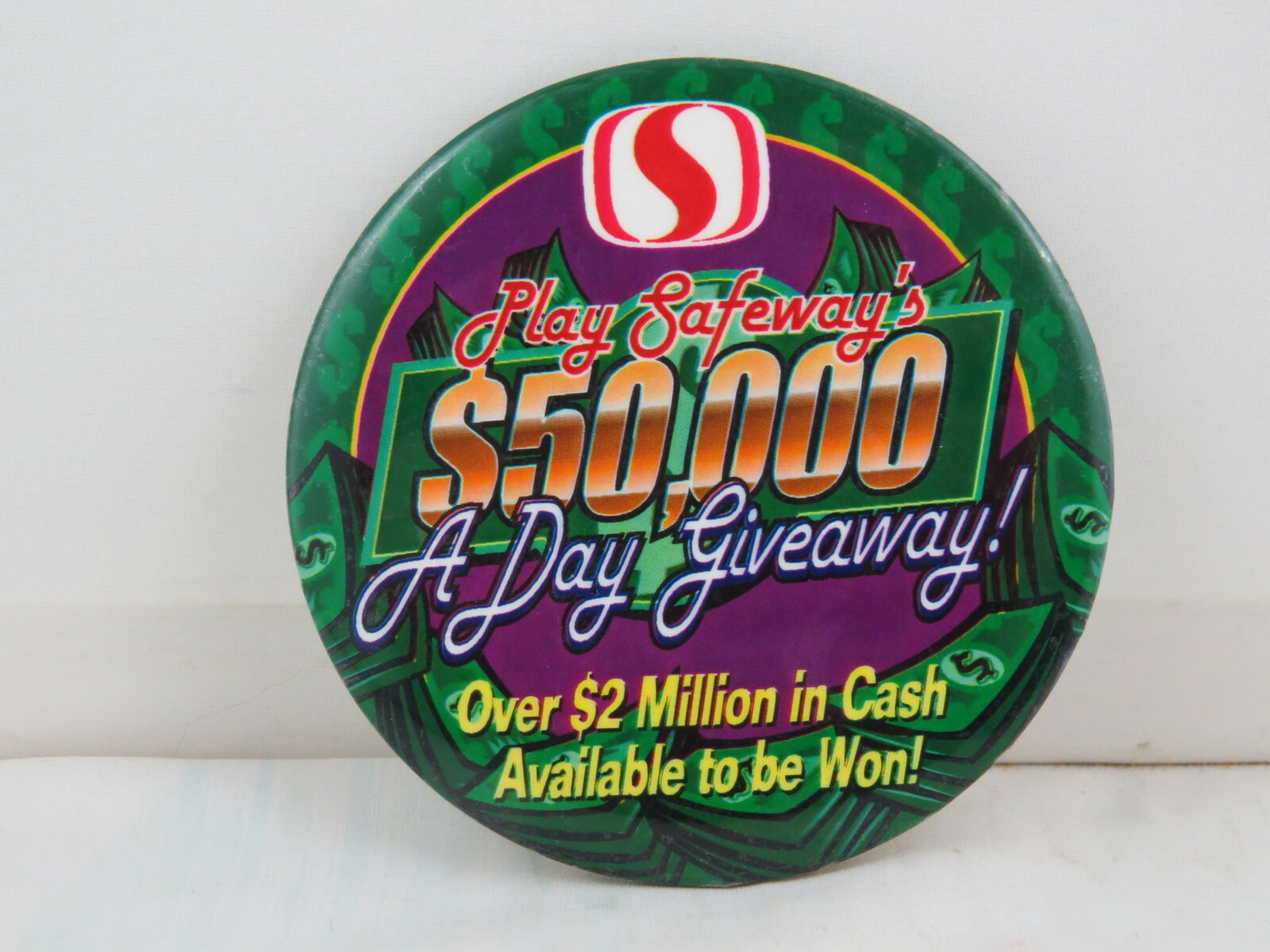 Safeway Staff Pin (Vintage) - 50,000 A Day Giveaway - Celluloid Pin | eBay