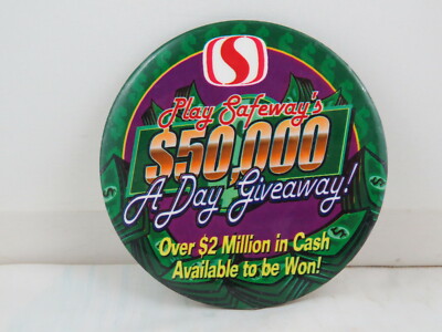 Safeway Staff Pin (Vintage) - 50,000 A Day Giveaway - Celluloid Pin | eBay