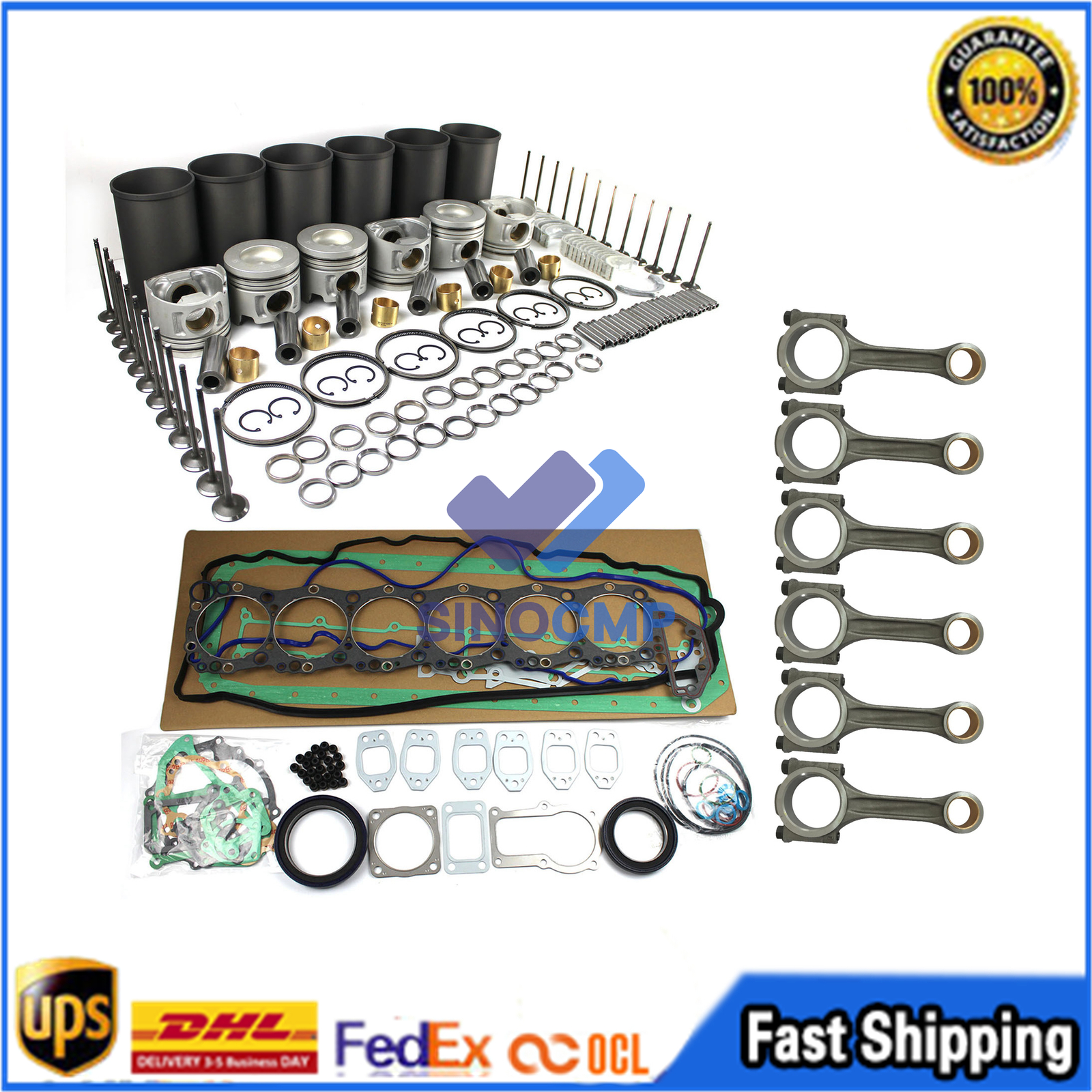 J08C J08E J08CT J08ET Engine Rebuild Kit & Connecting Rods For Hino J08 ...