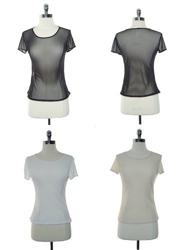 NEW SENSUAL SHEER SEE THRU MICRO MESH SHORT SLEEVE STRETCH T SHIRT TOP ...