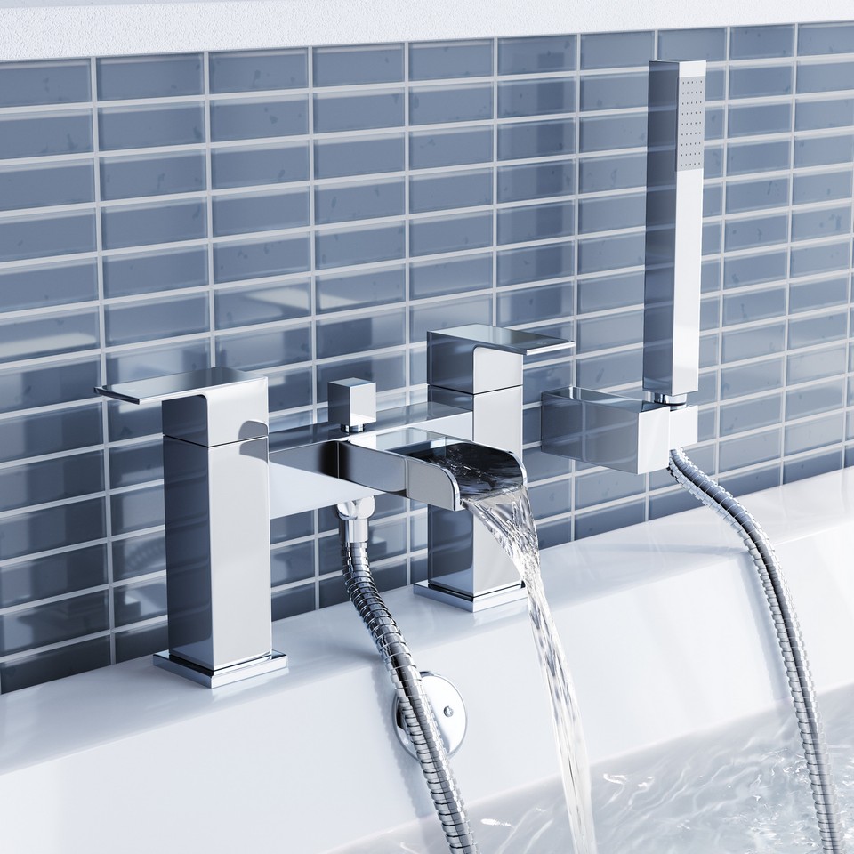 Waterfall Cascade Bathroom Taps, Basin Taps, Freestanding Bath Shower ...