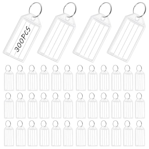 300 Pcs Tough Plastic Key Tags, White Key Labels with Ring, Sturdy Item ...