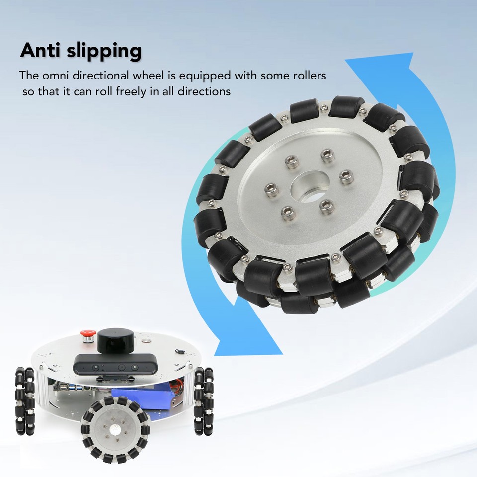 ¦152mm Omni Wheel Rubber Aluminum Alloy 360 Degree Rotation Double Row ...