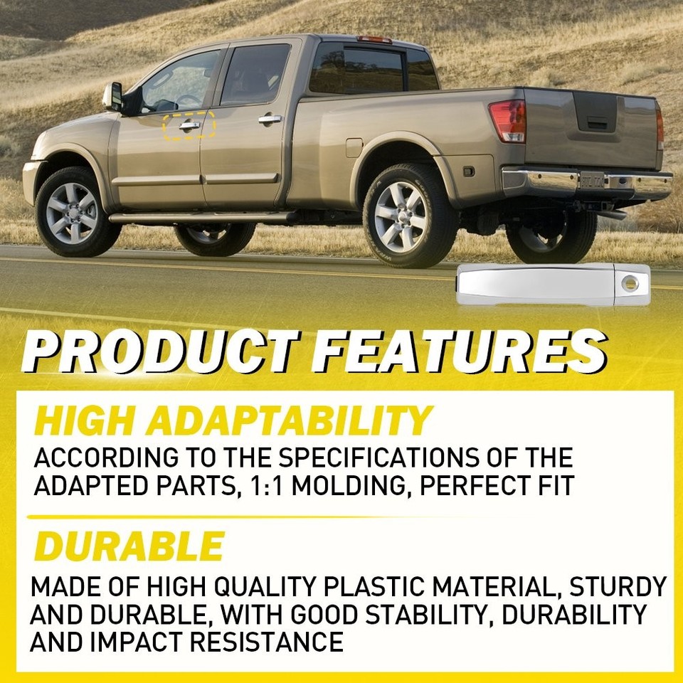 For Nissan Titan 2004-2015 Front Rear Left Right Chrome Outer Door ...