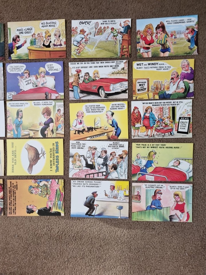 25 Unused Bamforth Comic Postcards From 1981. Nos 691-715. Unsold Shop ...