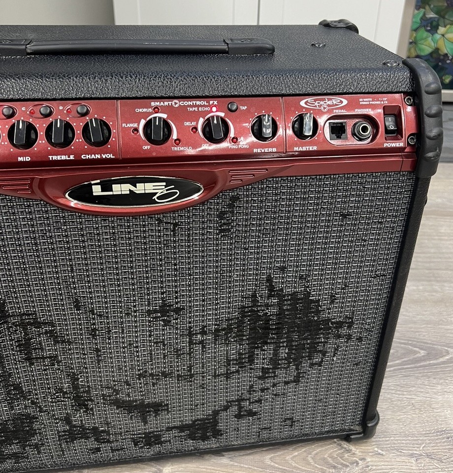 Line 6 Spider I 112 Guitar Amplifier. Smart Control FX. Tubetone. Red ...