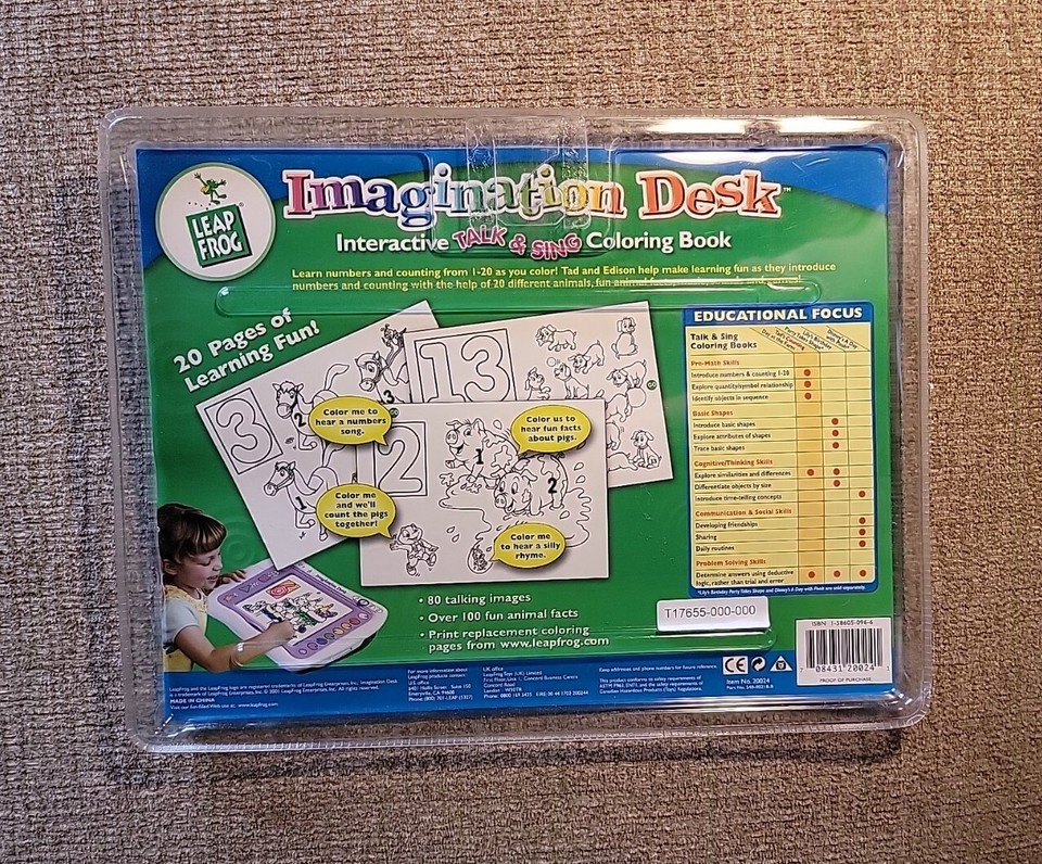 Leap Frog Imagination Desk Interactive Talk-Sing Tad's Counting Day at ...