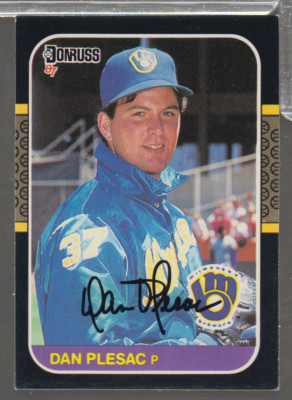 Dan Plesac Brewers Autographed 1986 Leaf Donruss #214 w/COA ...