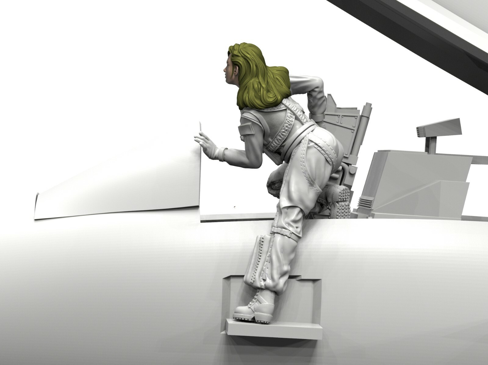 Tori Factory 1/48 USAF Modern Woman Pilot Set Resin Figure Model Kit # ...