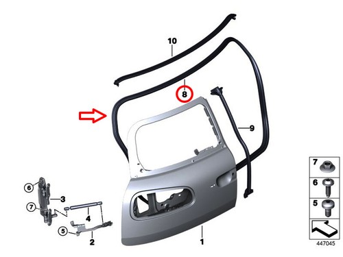 MINI F54 Clubman Split Door Tailgate Rubber Seal (JS) | eBay