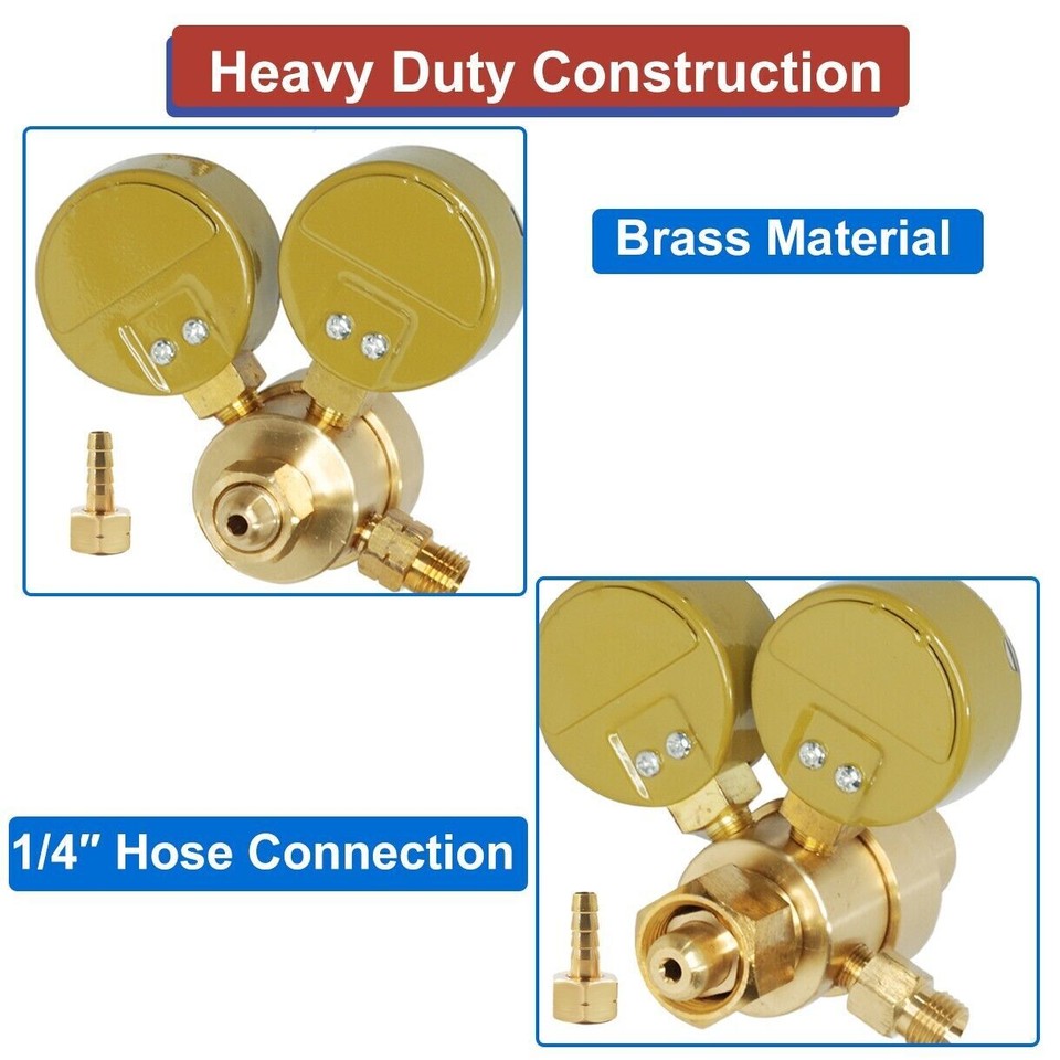 Solid Brass OXYGEN & ACETYLENE Regulators 4 Welding Fit Victor Gas ...