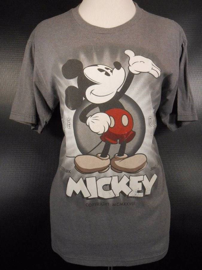 Cool Men's Small Disney Gray Vintage Mickey Mouse Sho… - Gem