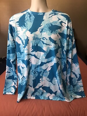 MOJO SPORTSWEAR L/S FISH CAMO PRINT FISHING SHIRT MEN-LARGE. new no ...